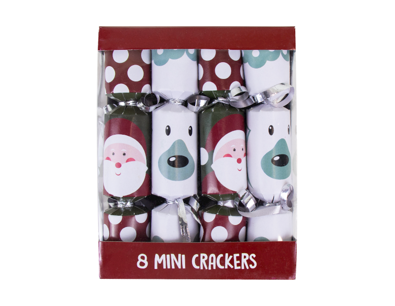 24x Mini Christmas Crackers Saucer Breakfast Xmas Dinner Bow Elf Elves ...