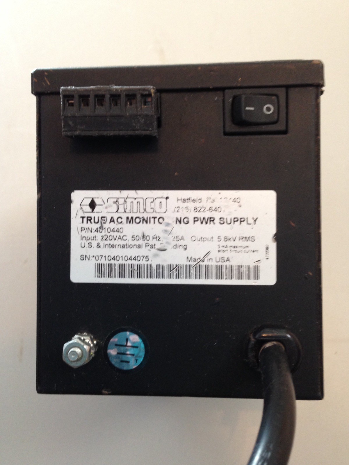 SIMCO 4010440 True AC Monitoring Power Unit 120v Factory for sale ...