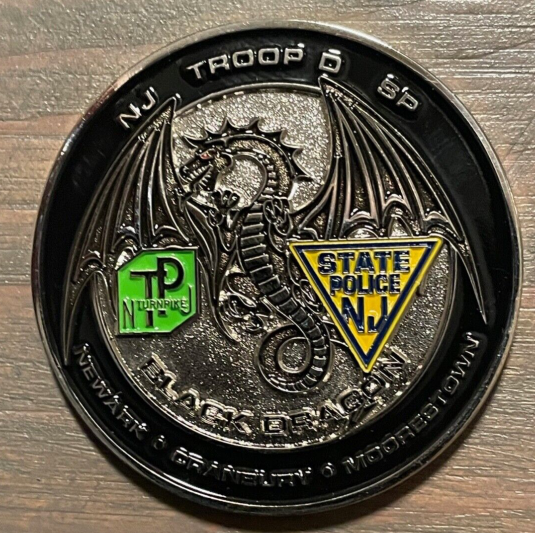 NEW JERSEY STATE POLICE TROOP D NJ TURNPIKE/GSP PARKWAY CHALLENGE COIN ...