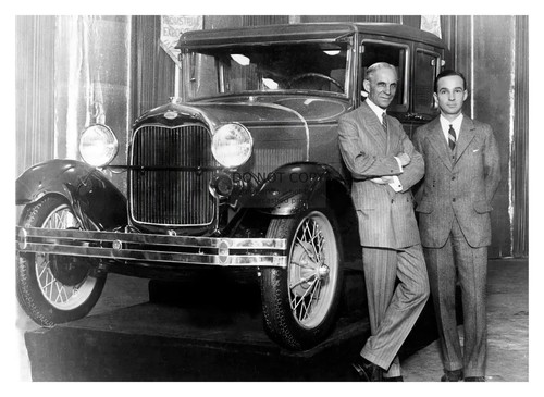 HENRY FORD AND HIS SON EDSEL STANDING BY FORD MODEL T 5X7 PHOTO | eBay