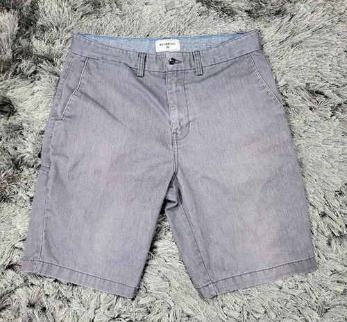 Billabong Shorts Mens 32 X 10 Gray Surf Logo Mid Rise Slash Pockets Zip ...