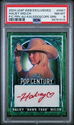 Haliey Welch Hawk Tuah 2024 Leaf Web Exclusives Auto Green Pookie /4 ...