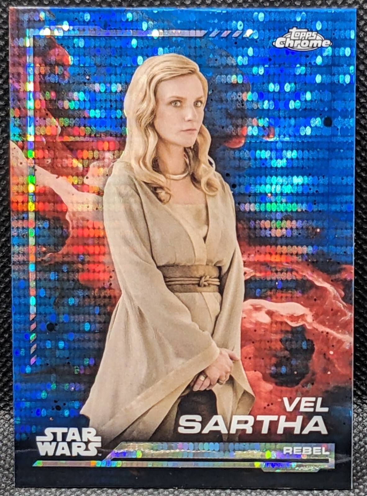 24 Topps Chrome Star Wars Blue Blaster Pulsar Refractor VEL SARTHA ...