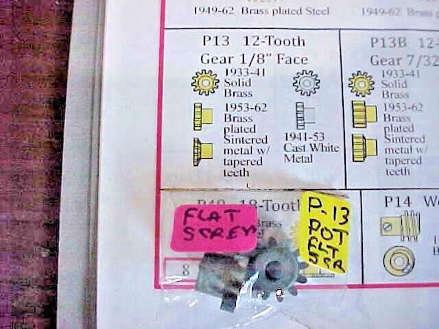 1941-53 2 PCS GILBERT ERECTOR SET PART P-13 POT METAL 12 TOOTH GEAR ...