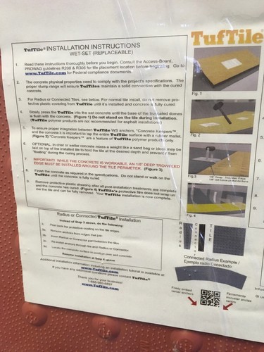 TufTile TT2448-WS-BRD-1 ADA Sidewalk Pad New In Box | eBay