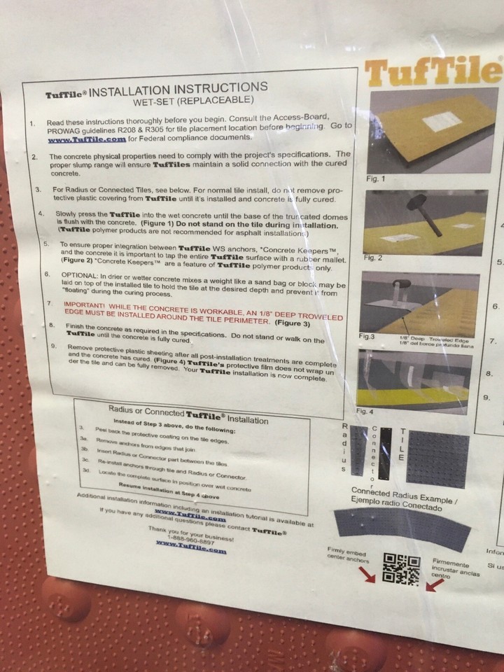 TufTile TT2448-WS-BRD-1 ADA Sidewalk Pad New In Box | eBay