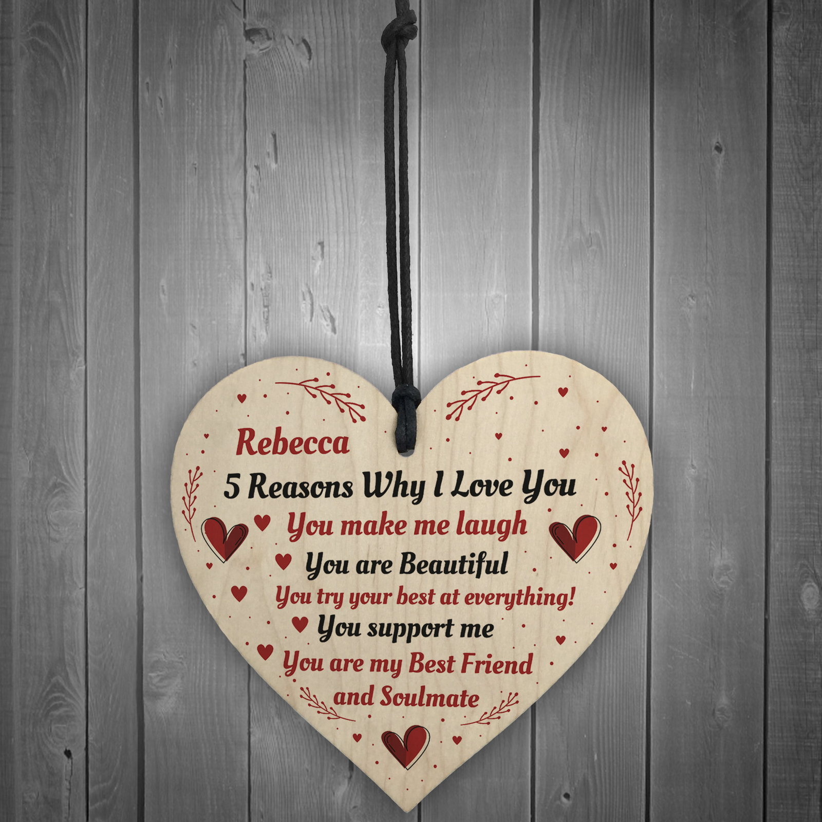 Personalised 5 Reasons Why I Love You Anniversary Valentines Gift For ...
