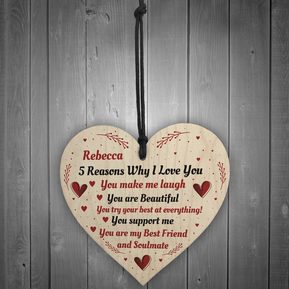 Personalised 5 Reasons Why I Love You Anniversary Valentines Gift For ...
