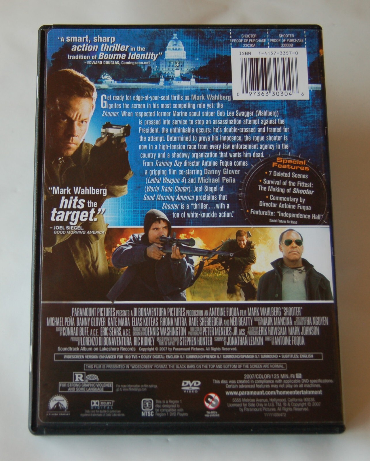 Shooter (DVD, 2007, Widescreen) Mark Wahlberg, Excellent Cond ...