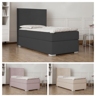 Bett Einzelbett Boxspringbett TOP MINI mit Bonell-Matratze + Bettkasten ...
