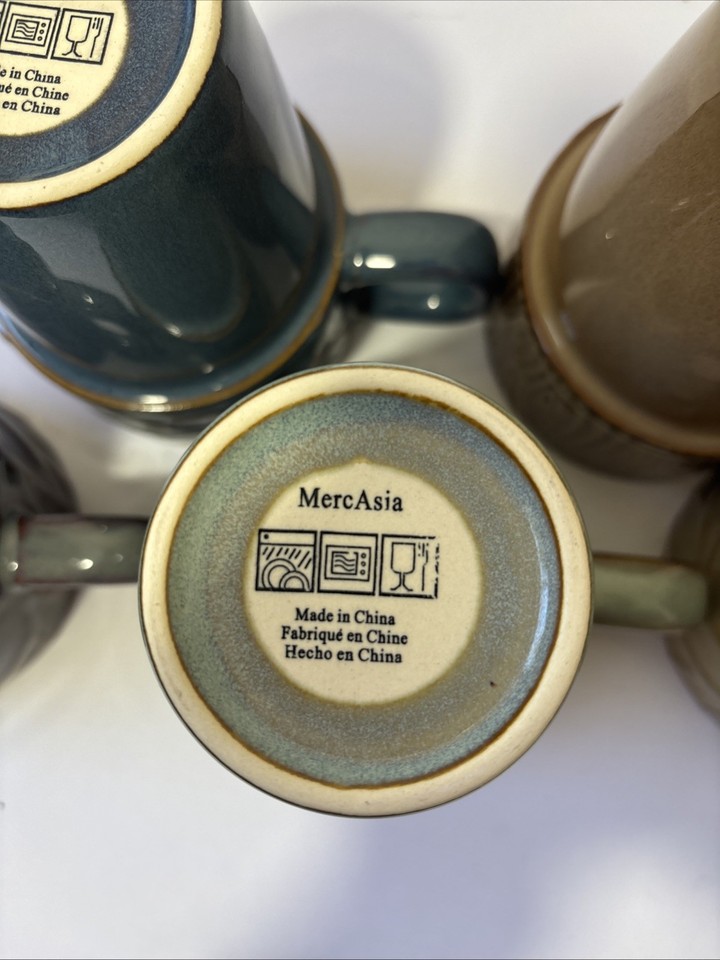 MercAsia Set Of 5 Ceramic Nesting Stacking Coffee Mug Cups With Stand ...
