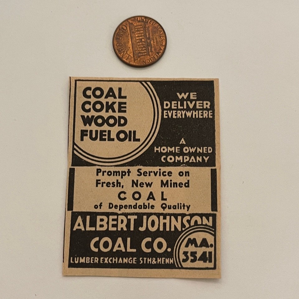 Albert Johnson Coal Co. Coal Coke Wood 1935 Minneapolis Newspaper Ad ...