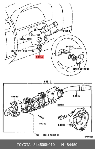 Genuine OE switch assy, ignition or starter, 844500K010 for TOYOTA ...