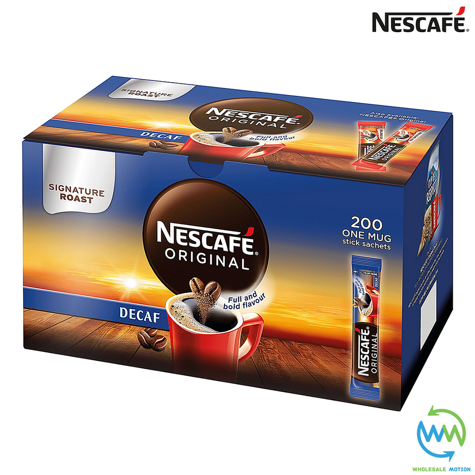 100 x NESCAFE Original DECAF Individual COFFEE Sachets CUP Instant ...