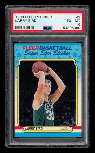 1988-89 Fleer Sticker Set-Break # 2 Larry Bird PSA 6 EX-MT | eBay