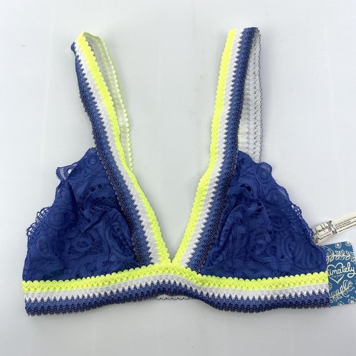Free People Colorblock Lace Mika Bralette Bra Blue Jean Baby Combo Size ...