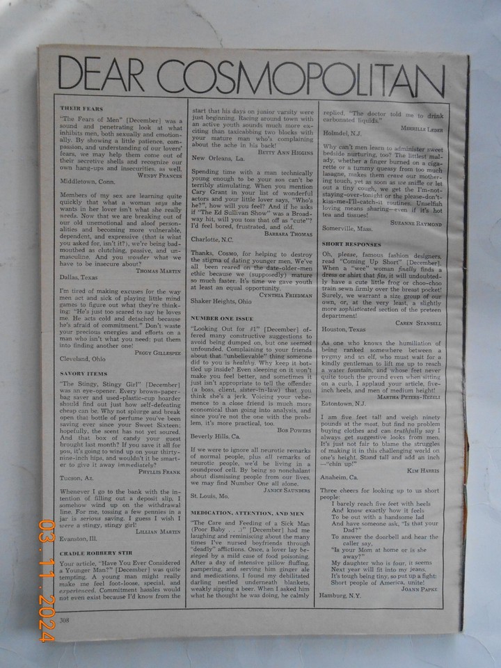 December 1976 Cosmopolitan magazine Sexy Rene Russo Jack Nicholson ...