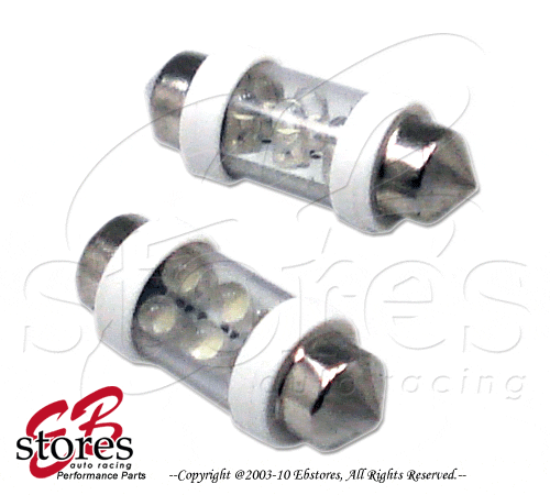 Set of 2pcs White Dome Light Festoom 6 LED Bulbs DE3022 DE3423 - 31mm 1 ...