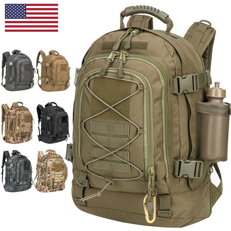 60L Military Tactical Backpack Army Hiking Climbing Outdoor Waterproof ...