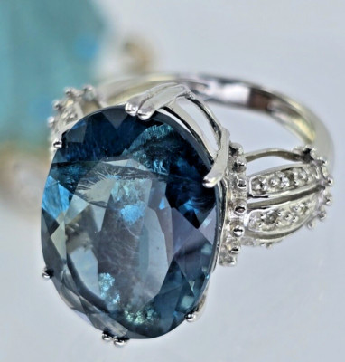 DK Sterling Silver Green Tourmaline Diamond Accent RING Sz. 6 | eBay