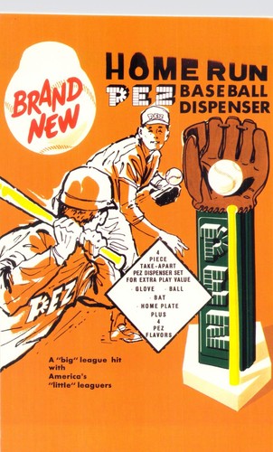 Home Run PEZ Baseball Dispenser Advertising Poster Style Classico ...
