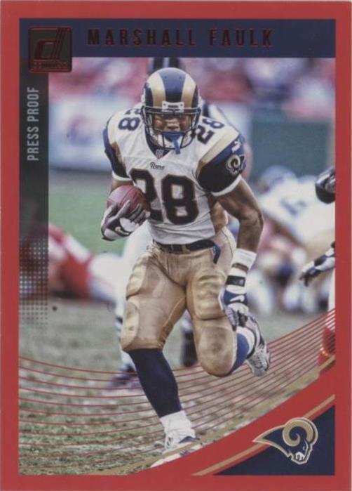 2018 Panini Donruss - Marshall Faulk #155 Press Proof Red for sale ...