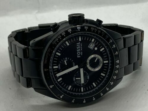 Fossil CH2601 Men's Watch Chronograph Black Ion Plated Stainless Steel ...
