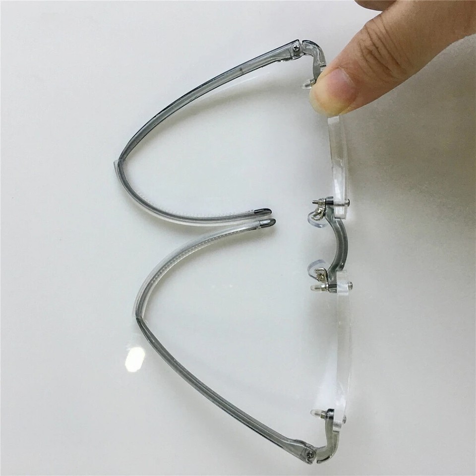 3 PACK TR90 Reading Glasses Elastic Transparent Rimless Flexible ...
