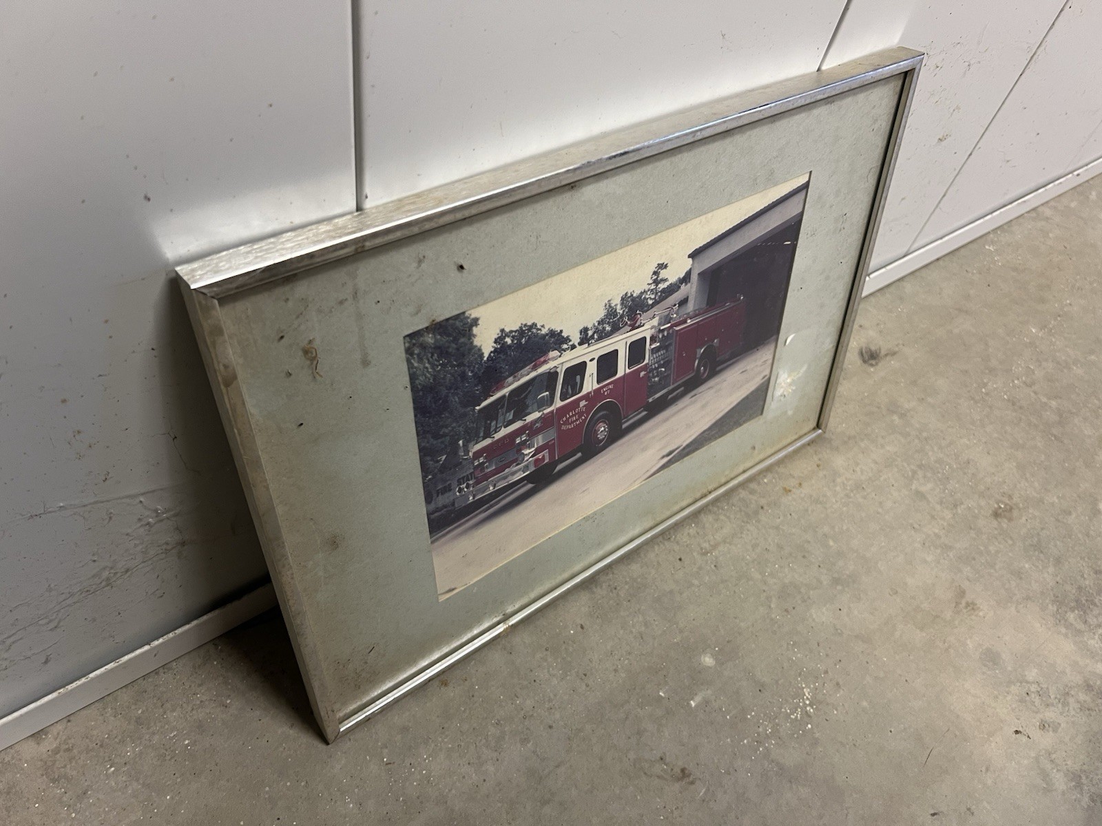 Vintage Original Charlotte NC Fire Dept Pumper Fire Truck Framed ...