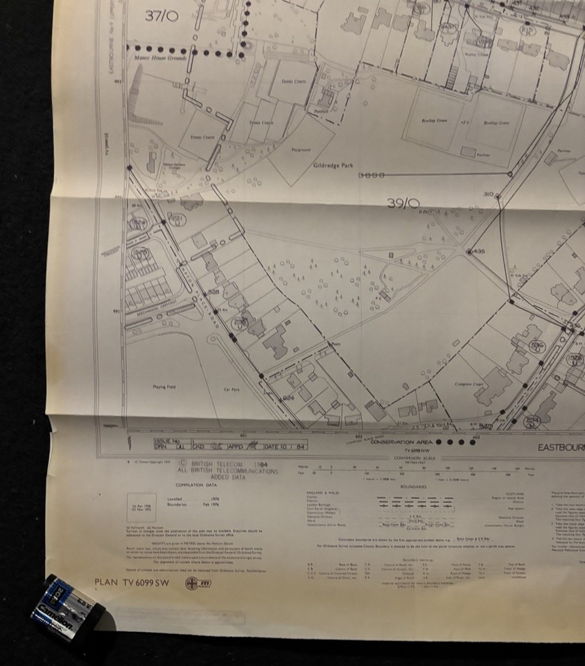 Ordnance Survey 1:1,250 Scale Planning Map - Gildredge Park, Eastbourne ...