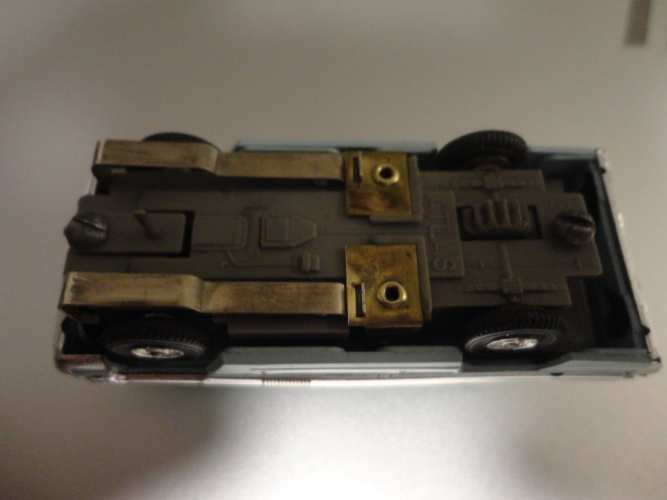 vintage atlas ho slot car light blue w/white top olds starfire | eBay