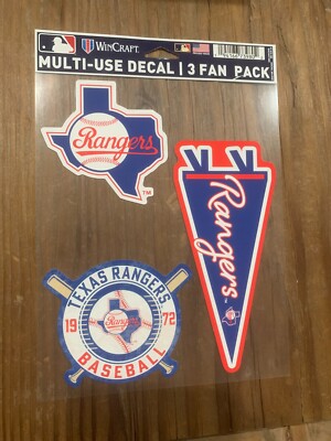 Texas Rangers-MLB Multi-Use Decal 3 Fan Pack-Free Shipping! | eBay
