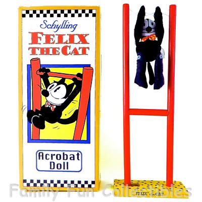 FELIX THE CAT~1990s Schylling~Acrobat Doll~Squeeze Pole Action Toy ...