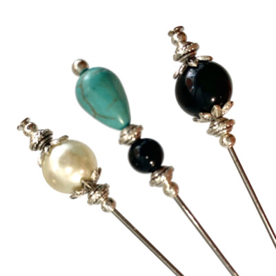 3 X Hat Pins Vintage Antique Silver Style 3 inch Long Hat Pin ...