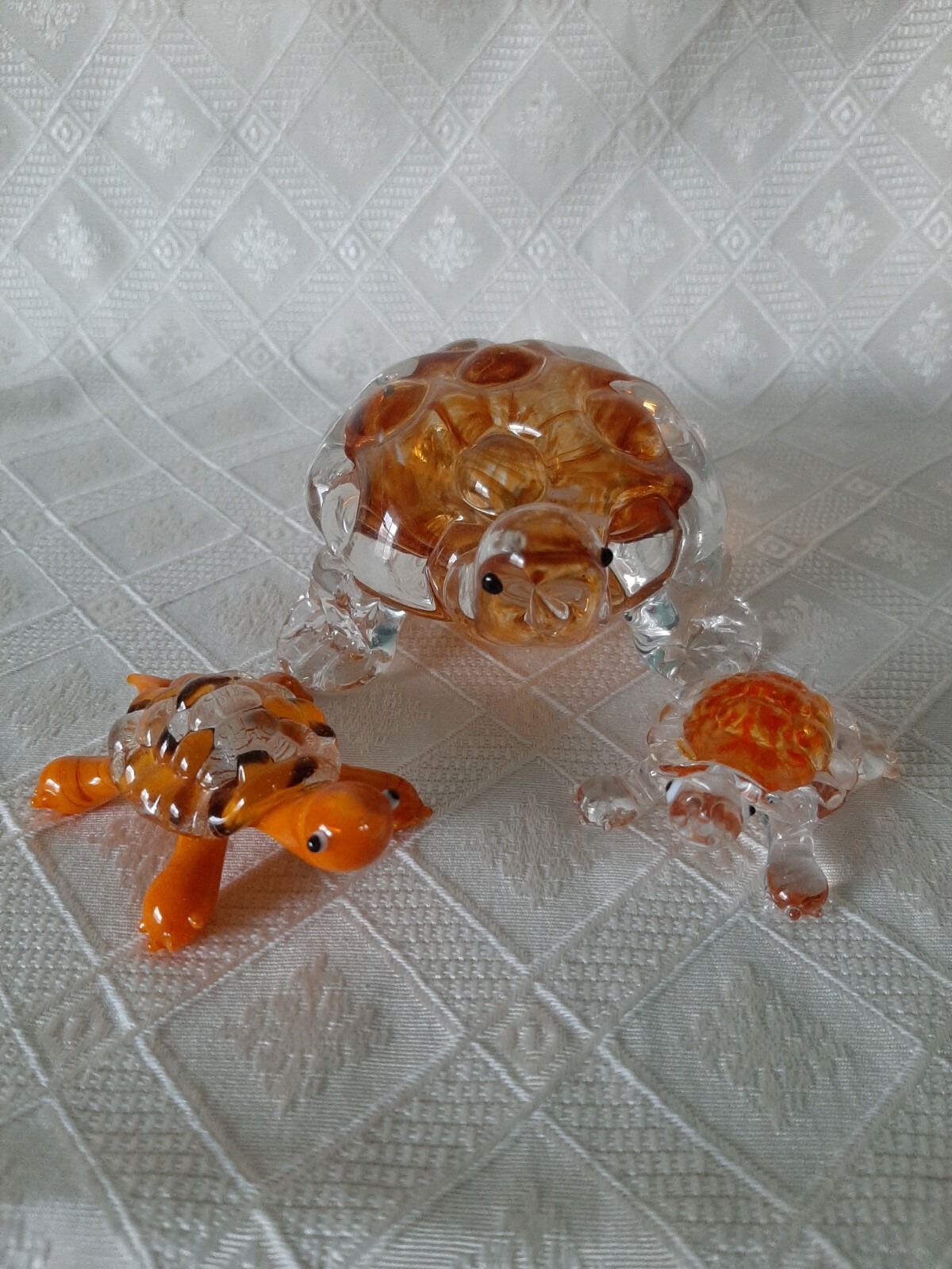 LENOX COLLECTIBLE TURTLE TRIO 3 GLASS SEA TURTLES MOM & 2 BABIES ...