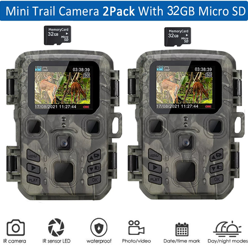 1/4 Pack Mini Trail Camera 24MP 1080P Game Hunting Motion Activated ...