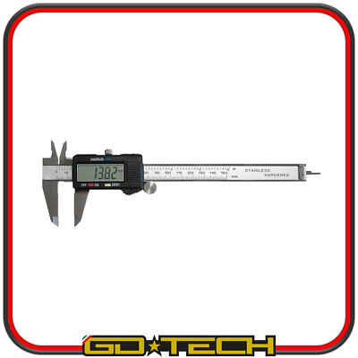 CALIBRO DIGITALE CENTESIMALE 150mm in ACCIAIO INOX con DISPLAY LCD ...