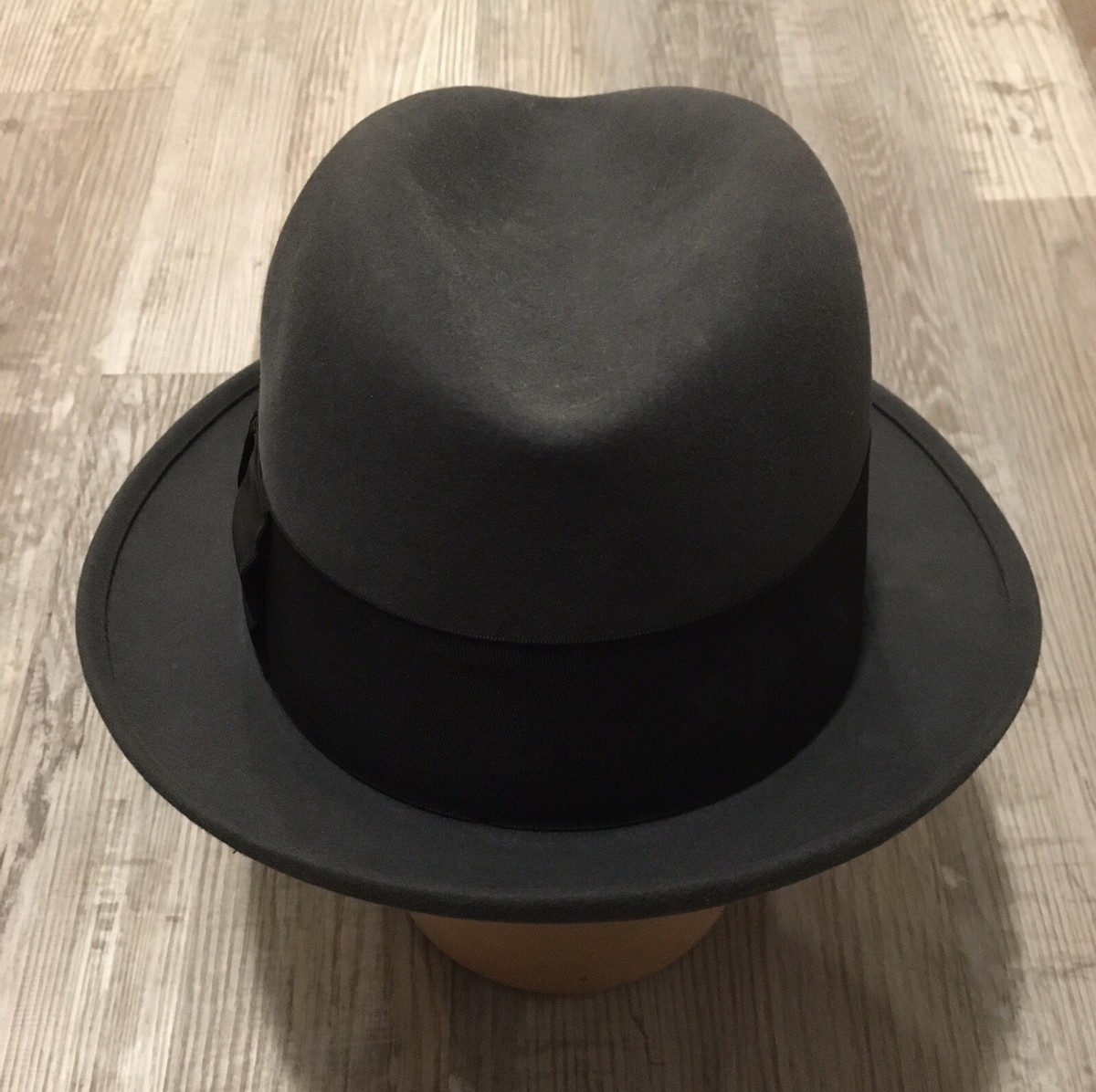 VINTAGE 1950s STETSON WESTERN WOOL FEDORA HAT WITH BOX GRAY VINTAGE 1950s STETSON WESTERN WOOL FEDORA HAT WITH BOX GRAY