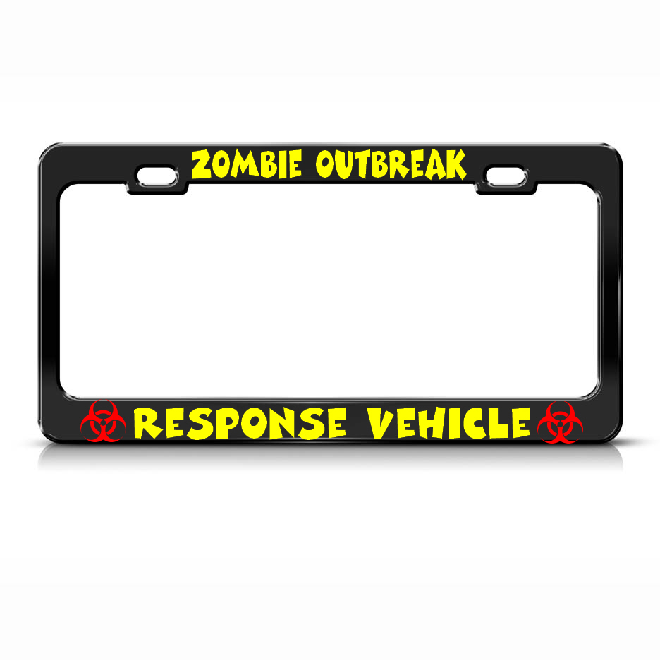 Metal License Plate Frame Zombie Outbreak Response Vehicle Style Car ...