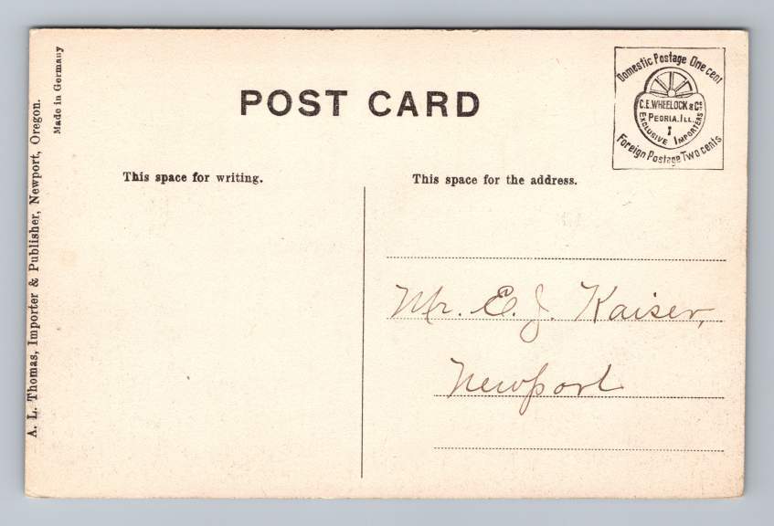 Newport Oregon ~ Antique Hand Colored Wheelock Collotype Postcard ...