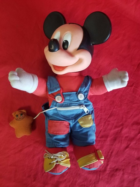 1990s Vintage Disney Mickey Mouse Toddler In Overalls Doll Plush 15" | eBay