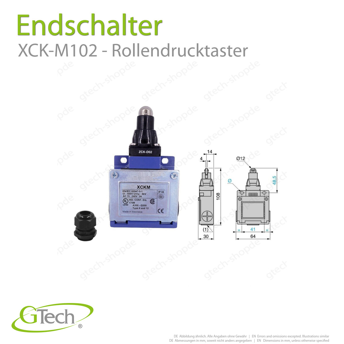 Endschalter Rollenschalter Grenztaster Limit Switch Positionstaster XCK ...