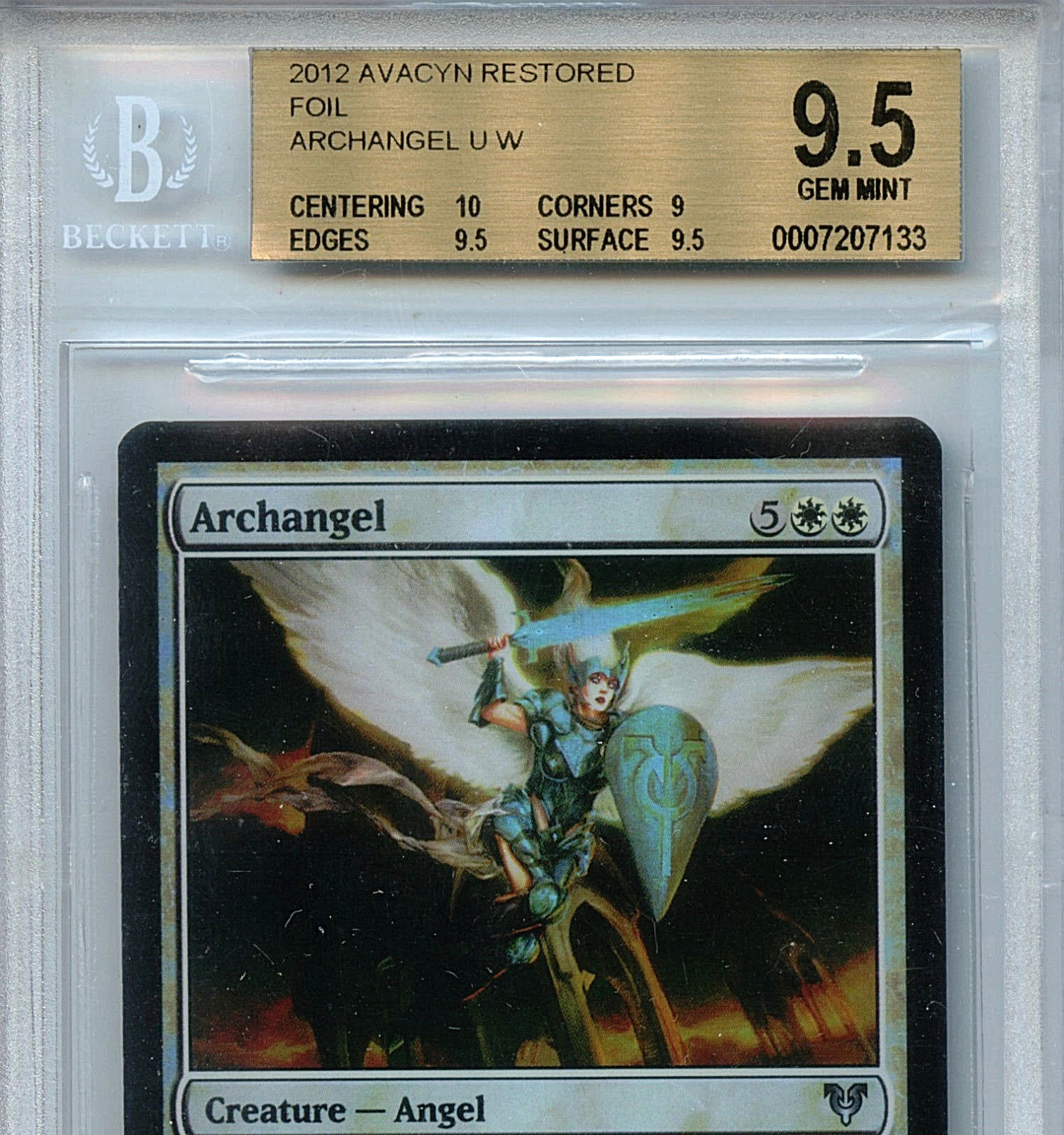 MTG Archangel BGS 9.5 Gem Mint Avacyn Restored Foil Magic Card Amricons ...