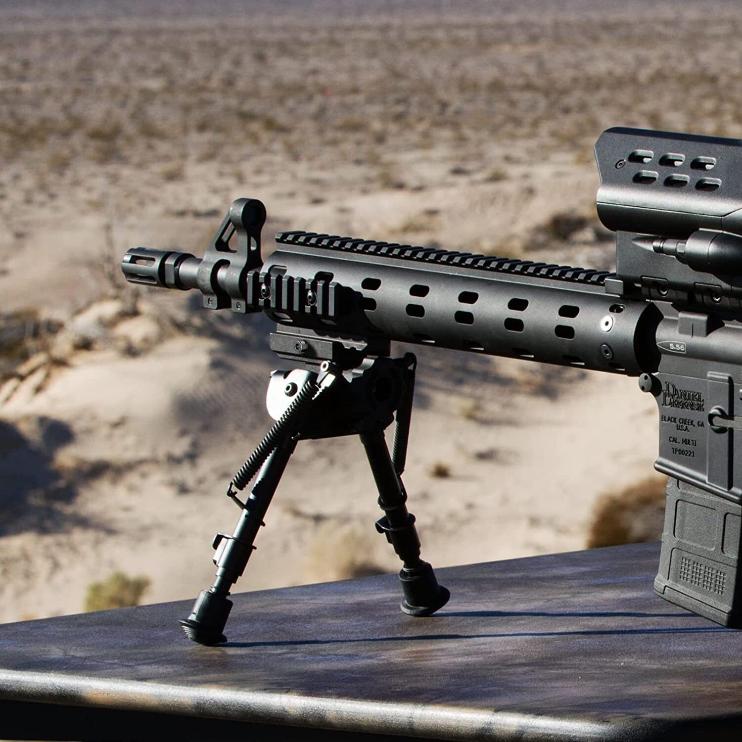 6" to 9" Adjustable Pivot Tilt Rotating Rifle Bipod with S Lock Lever f ...