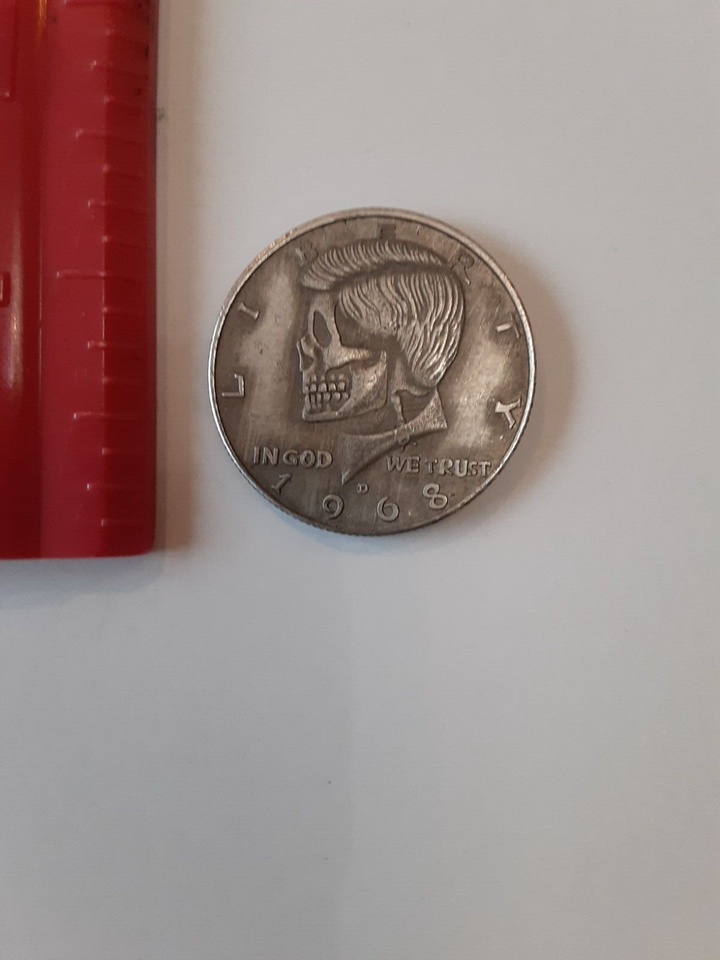 John F. Kennedy JFK Hobo Nickel Skull Fantasy Art Coin Halloween ...