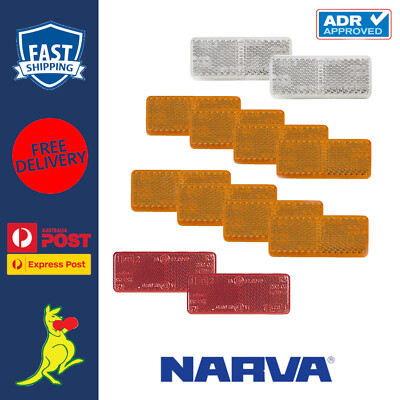 Narva Caravan Reflector Set 94mm x 44mm Self Adhesive ADR Caravan ...