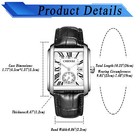 Mens Waterproof Rectangle Watch Roman Numerals Dial Quartz Date ...
