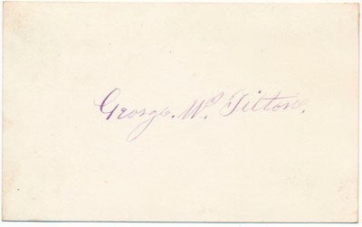 George W TILTON / Signature Signed | eBay