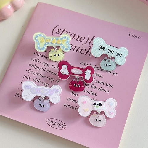 Cute Cat Bone Hairpin Sweet Cartoon Hairpin Versatile Broken Hair Clip ...