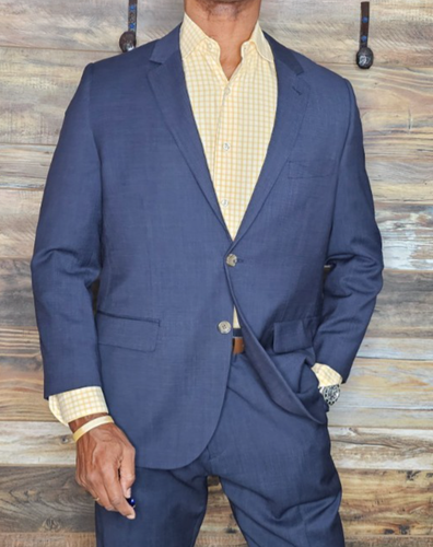 Indochino Made for you Wool Blue Flat Front Panel Suit 42S X 38W | eBay